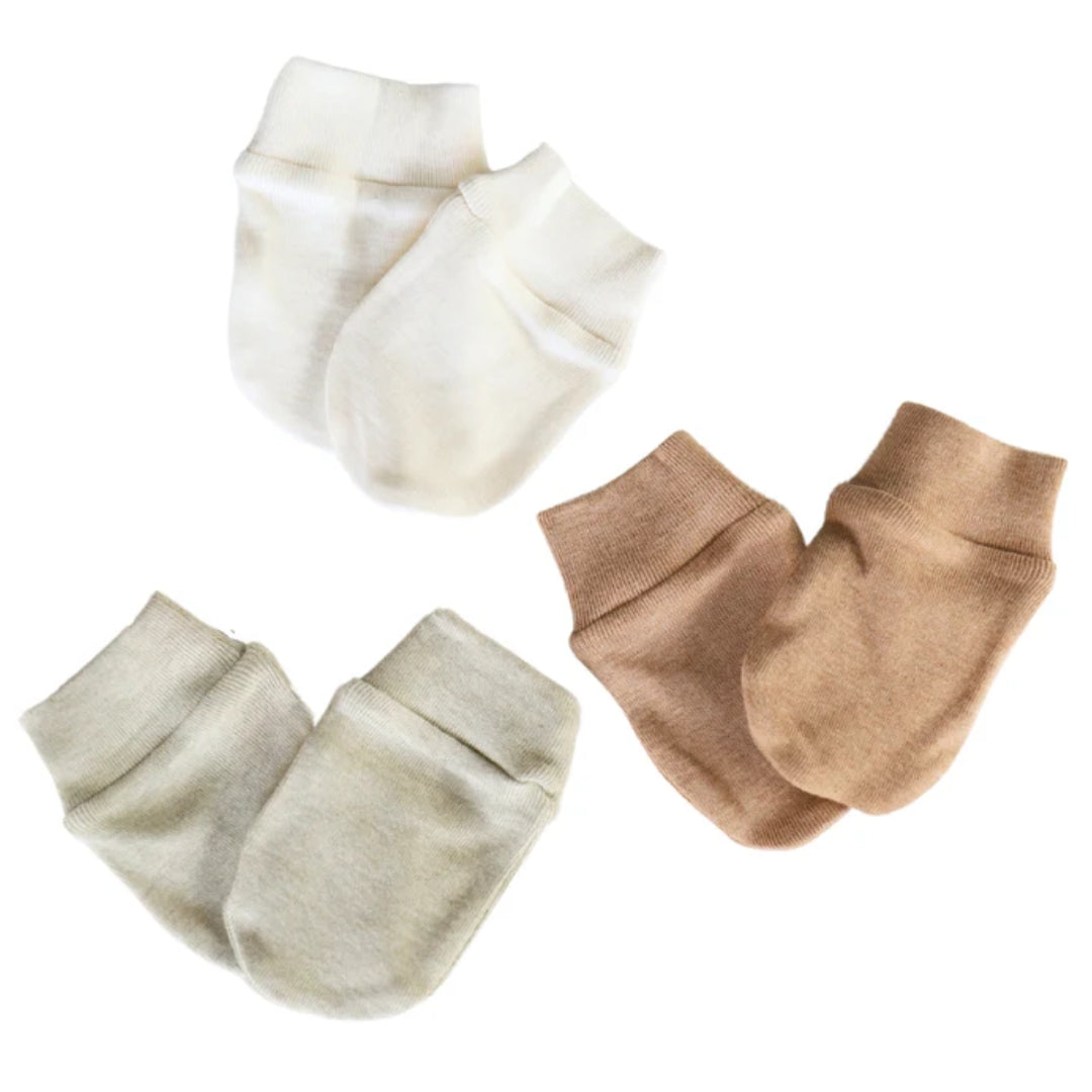 Fibre For Good Undyed Organic Cotton Mittens 3 Pack – Baby Kingdom